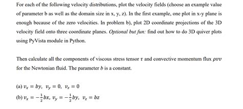 Solved For Each Of The Following Velocity Distributions