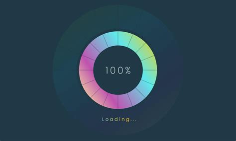 100 Percent Loading User Interface A Futuristic Loading Icon Colorful Loading Tap Menu Ui Use