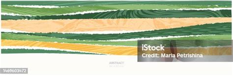 논 콜라주 패턴 또는 질감이 있는 추상 농업 벡터 배경 스트라이프 일본 농지 녹색 생태 디자인 시골 농장 태국 시골 농업 그림 에코 포도원 배너 들에 대한 스톡 벡터 아트