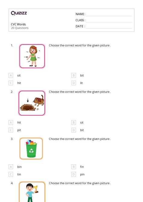 50 Decoding Words Worksheets For Kindergarten On Quizizz Free