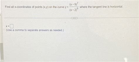 solved find all x coordinates of points x y ﻿on the curve