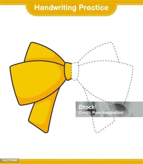 필기 연습 리본의 추적 라인 교육 어린이 게임 인쇄 가능한 워크 시트 벡터 일러스트 레이 션 0명에 대한 스톡 벡터 아트 및