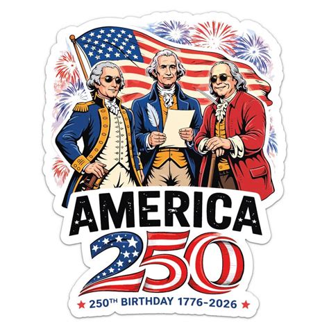 America 250th Birthday Sticker Car Bumper Vinyl Decal Etsy