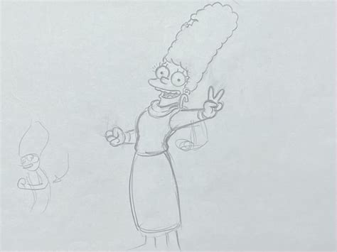 The Simpsons 1 Original Animation Drawing Of Marge Simpson Christmas Message 2004 Catawiki