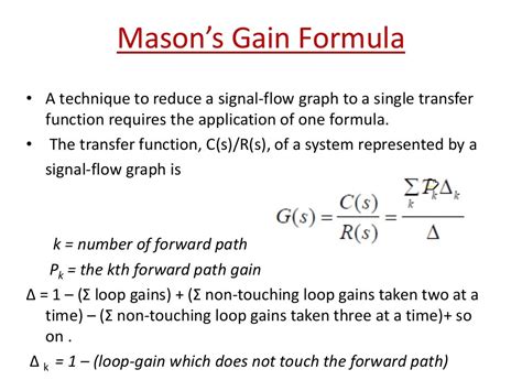 Signal Flow Graph Masons Gain Formula
