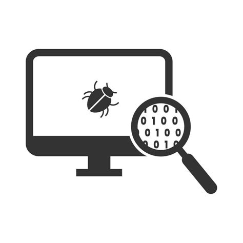 Vector Illustration Of Computer Virus Search Icon In Dark Color And White Background 26501227
