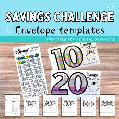 Savings Challenge Envelopes Printable Download Etsy