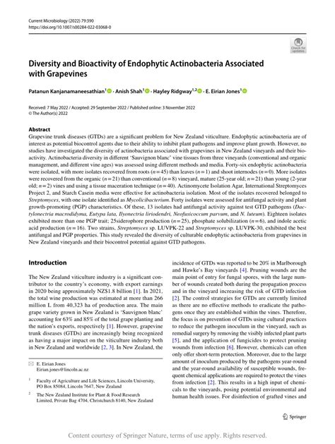 [pdf] Diversity And Bioactivity Of Endophytic Actinobacteria Associated