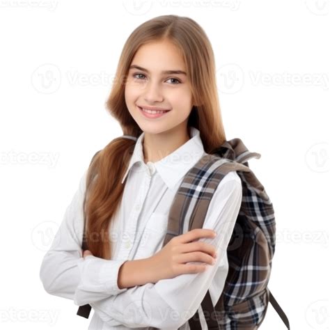 Happy School Girl Isolated 26991883 Png