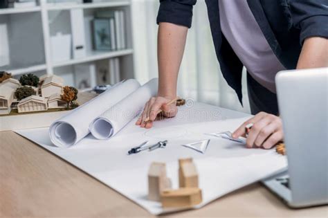 Drafting Interior House Design By Architect Designer Iteration Stock Image Image Of Work