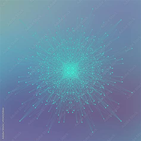 Geometric Abstract Form With Connected Line And Dots Graphic Background For Your Design Vector