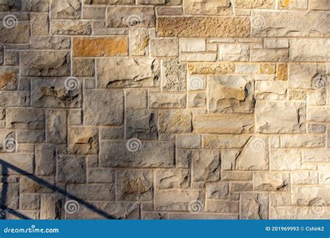 Ashlar Pattern Natural Limestone Block Wall Texture Background Stock