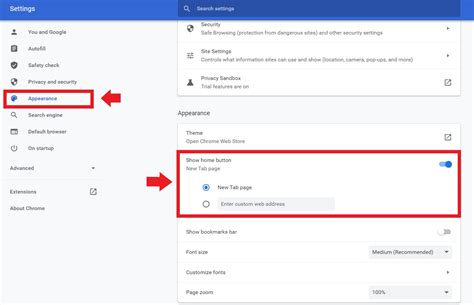 how do you set a homepage in chrome