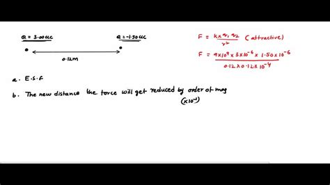 A particle of charge 3 00 μC is separated by 0 120 m from a particle of charge 1 50 μC a What