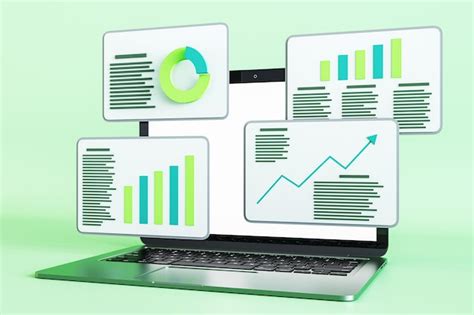 Premium Photo Laptop Computer On Green Background With Various