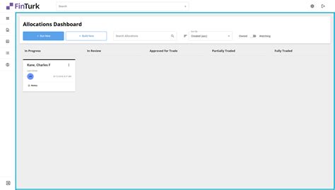 Allocations Dashboard Overview FinTurk