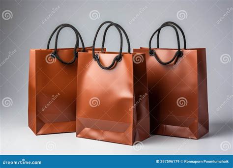 Various Paper Bags Of Different Sizes And Types All In Brown Theme Color On A White Background