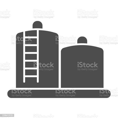 연료 저장 솔리드 아이콘입니다 액체탱크 농장 석유 산업 벡터 디자인 개념 흰색 배경에 글리프 스타일 그림 아이콘에 대한 스톡 벡터 아트 및 기타 이미지 Istock