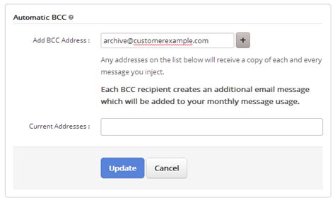 Automatic BCC BCC Emailing SocketLabs