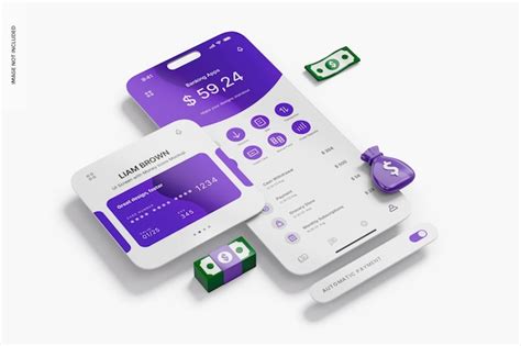 Premium Psd Ui Screen With Money Icons Mockup Perspective