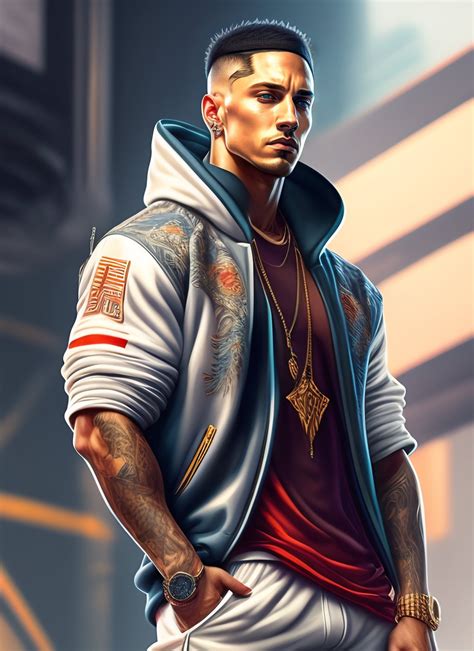 Lexica A Highly Detailed Illustration Of Eminem Wearing Ripped Clothes Dramatic Flex Pose