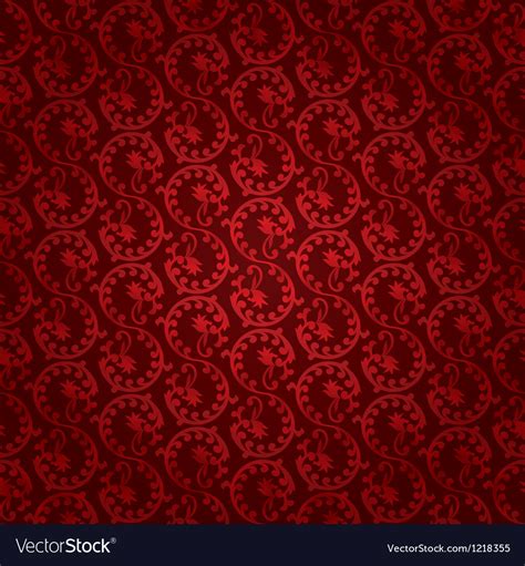 Red Vintage Floral Seamless Pattern Royalty Free Vector