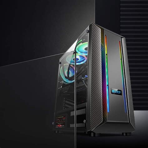 Buy HDYD Gaming Case Mid Tower PC Gaming Case ATX M ATX ITX Transparent Side Panels Fan