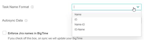 mappings and naming conventions for jira tasks and subtasks bigtime