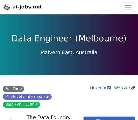Hiring Data Engineer Melbourne In Malvern East Australia Raiml