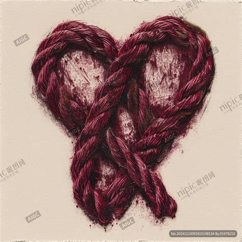 Ai创作图爱情装饰画 心结 高清麻绳 联心结图形 毛线爱心 心心相连 横着的麻绳 以心相交 爱情主题装饰画 心形装饰画 毛线爱心拼图 爱恨交织 情网 情人装饰画 爱的枷锁 昵图网