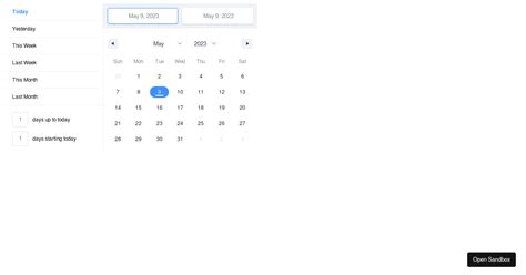 React Date Range Examples CodeSandbox