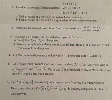 solved consider the system of linear equations {x y