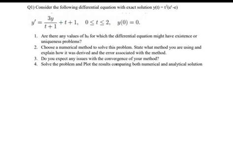 solved q1 consider the following differential equation with