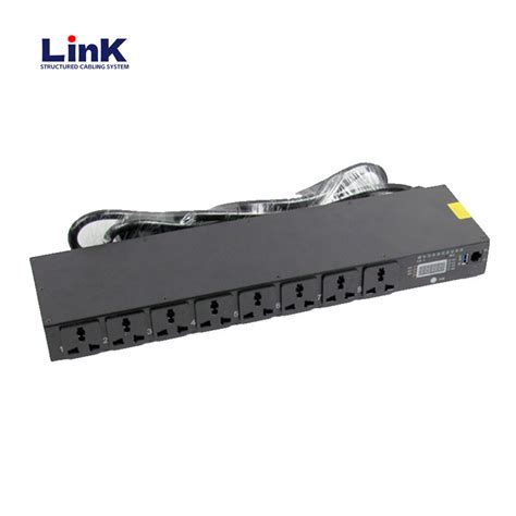 Electric Rack Mount Pdu Unit With 8 Outlets Socket Digital Display And Surge Protection