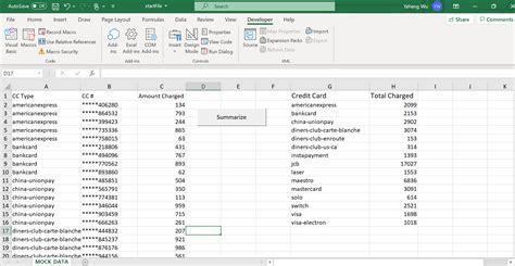 GitHub Wuyaheng VBA CreditCardChargesSummary Loop Through All Credit Card Information And