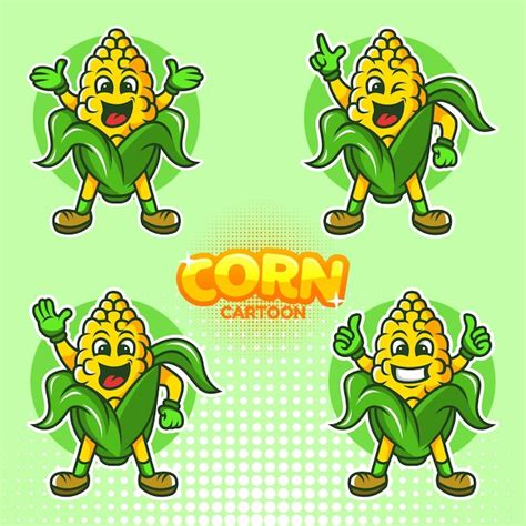 Premium Vector Cute Corn Mascot Logo Cartoon Character