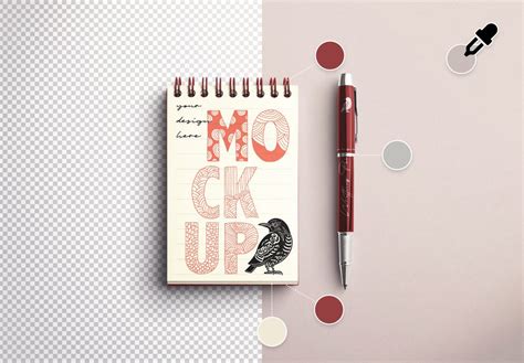 Spiral Notepad Mockup Custom Scene
