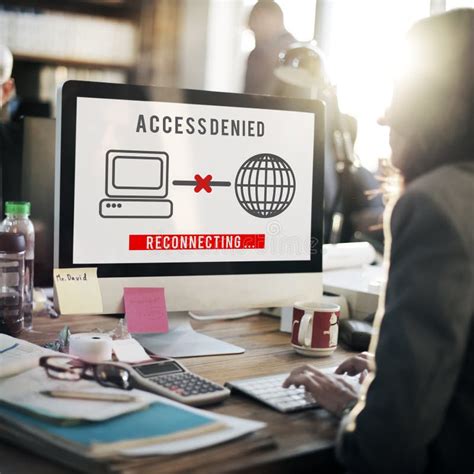 Access Denied At Computer System Screen Stock Image Image Of Defend