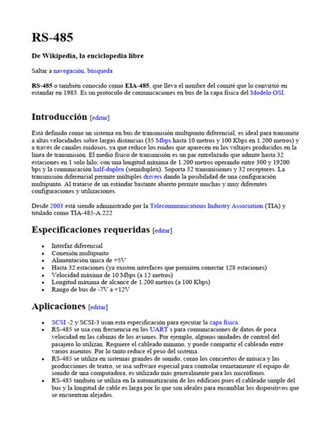 Rs485 Pdf Ingeniería Informática Telecomunicaciones