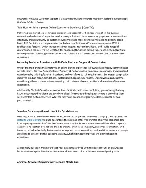 Ppt Netsuite Customer Support And Customization Netsuite Data Migration Netsuite Mobile Apps