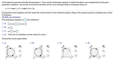 solved in the following exercise eliminate the parameter t