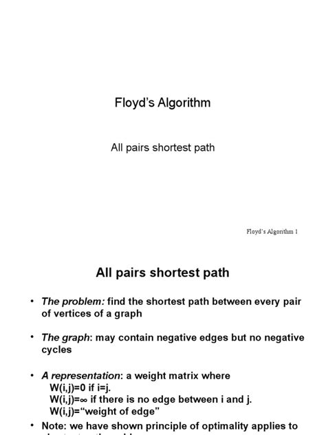 Floyd Algorithm Pdf Graph Theory Mathematical Relations