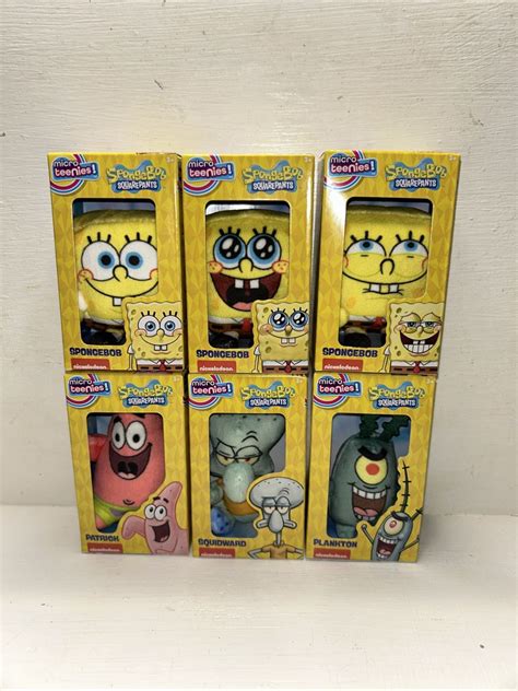 Spongebob Micro Teenies Plush Set Of 6 Patrick Plankton Squidward Spongebob X3 4845118346
