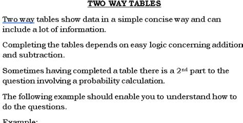Two Way Tables Gcse 9 1 Teaching Resources