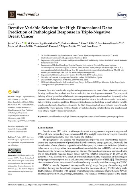 Pdf Iterative Variable Selection For High Dimensional Data Prediction Of Pathological