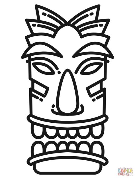 Hawaiian Tiki Masks Coloring Pages [2025]