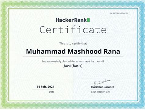 mashhood rana on linkedin java hackerrrank programming