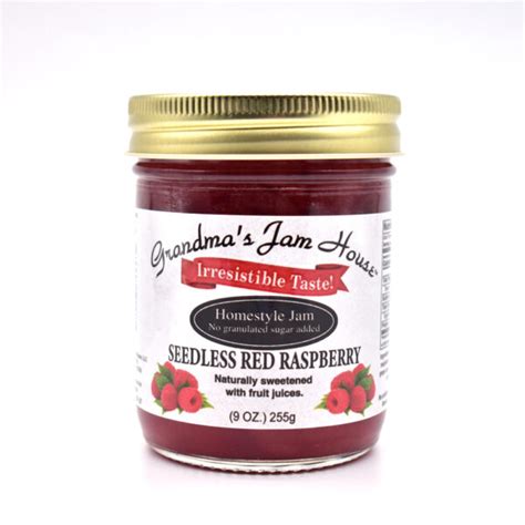 Red Raspberry Seedless Jam Low Sugar Oz Grandma S Jam House