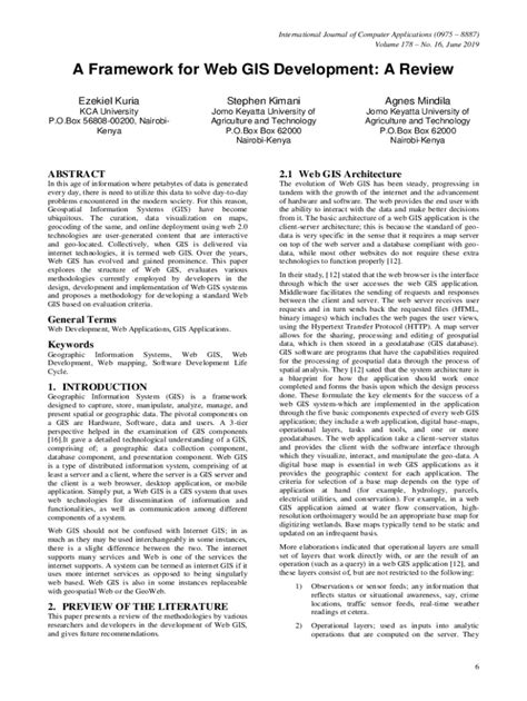 Fillable Online A Framework For Web Gis Development A Framework For