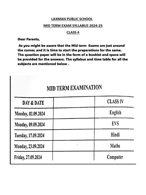 Mid Term Exam Syllabus 24 25 Pdf